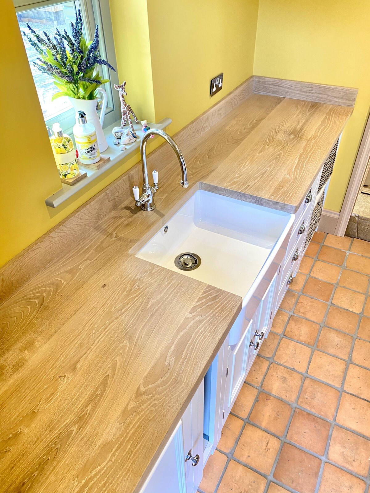 PRIME OAK FULL STAVE KITCHEN WORKTOP ISLAND TABLE REAL SOLID WOOD ...