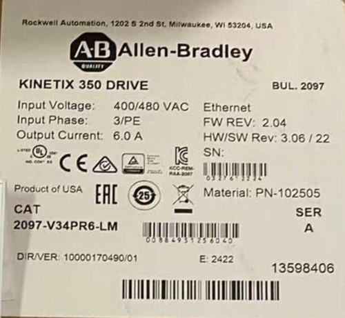 New Factory Sealed AB 2097-V34PR6-LM/A Kinetex 350 Servo Driver ...