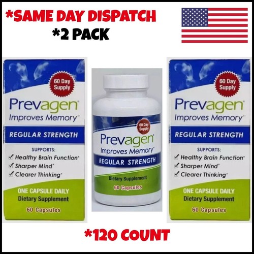 2 Pack Prevagen Regular Strength Capsuls Brain Memory Health-120 Cap ...