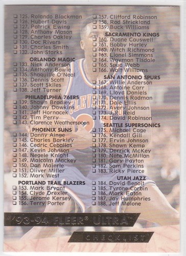 M) 1993-94 Fleer Ultra Basketball Trading Card Checklist #200 | eBay