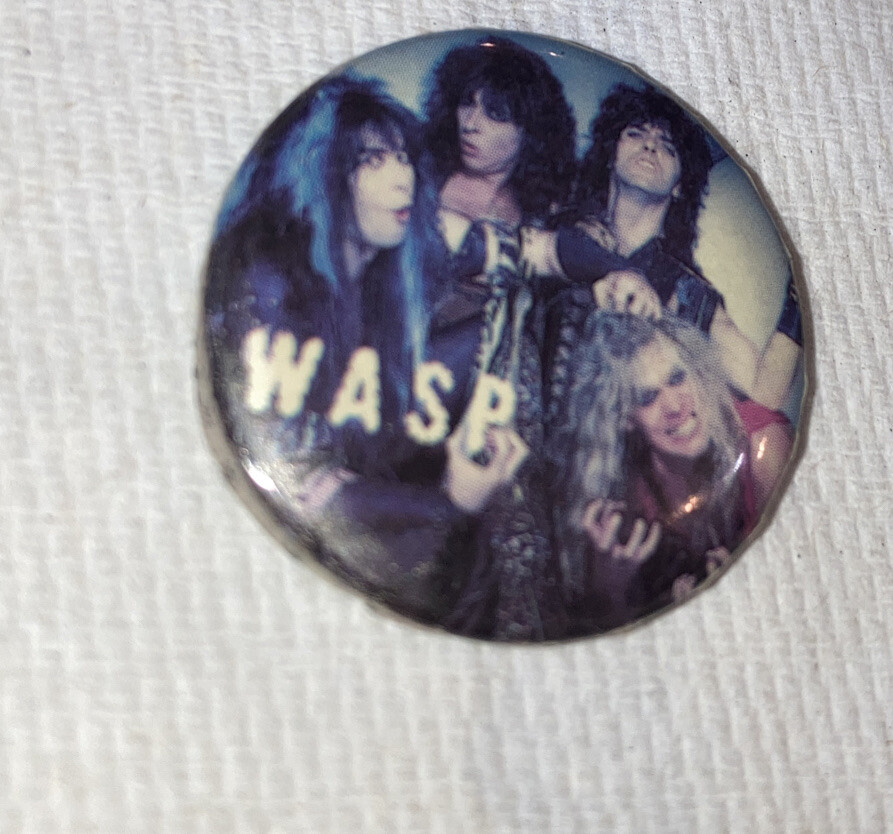 1980s Rock Band Rock N Roll Pin; WASP white letters, Band Pic 1-1/4" | eBay