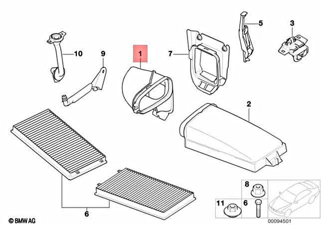 BMW OEM 03-08 760li Under Hood-air Duct Right 64318379956 for sale ...