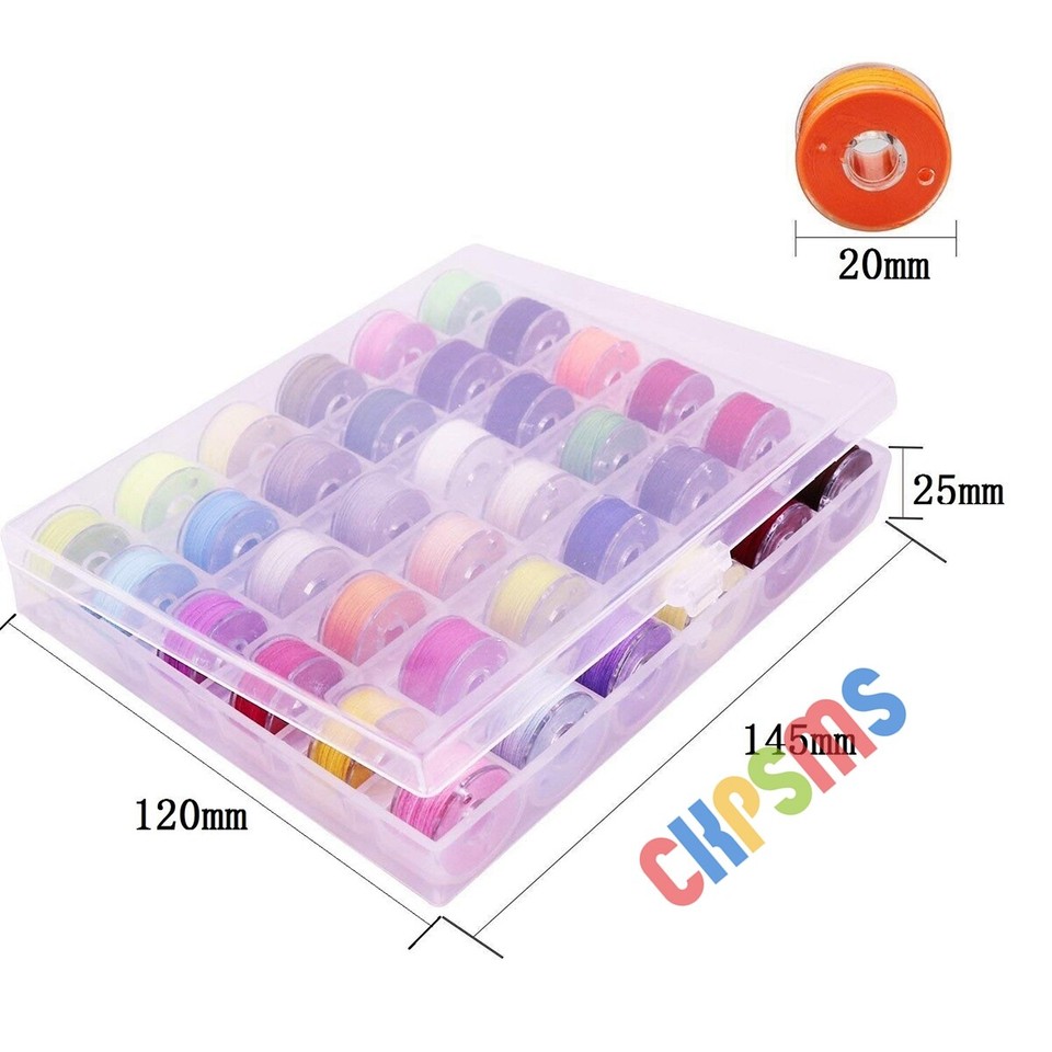 36PCS Bobbin Threads with Storage Case Box, Pre-Wound Bobbins Set for ...
