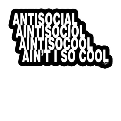 2 x Large Car Stickers - antisocial aint i so cool Decal Bumper Laptop ...