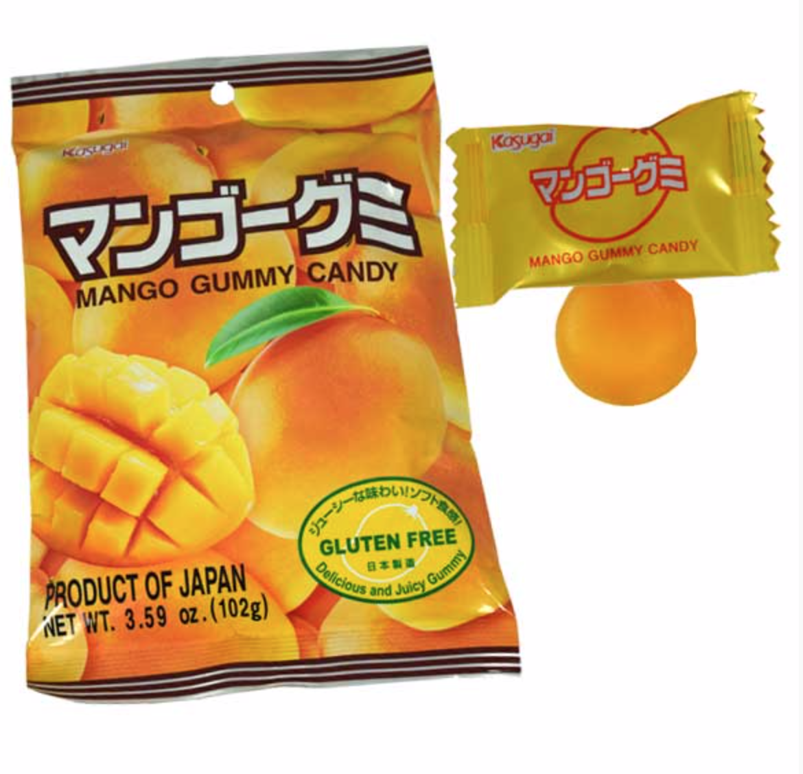 Japanese Kasugai Mango Gummy (3) bags 3.59 oz each - Free Shipping ...