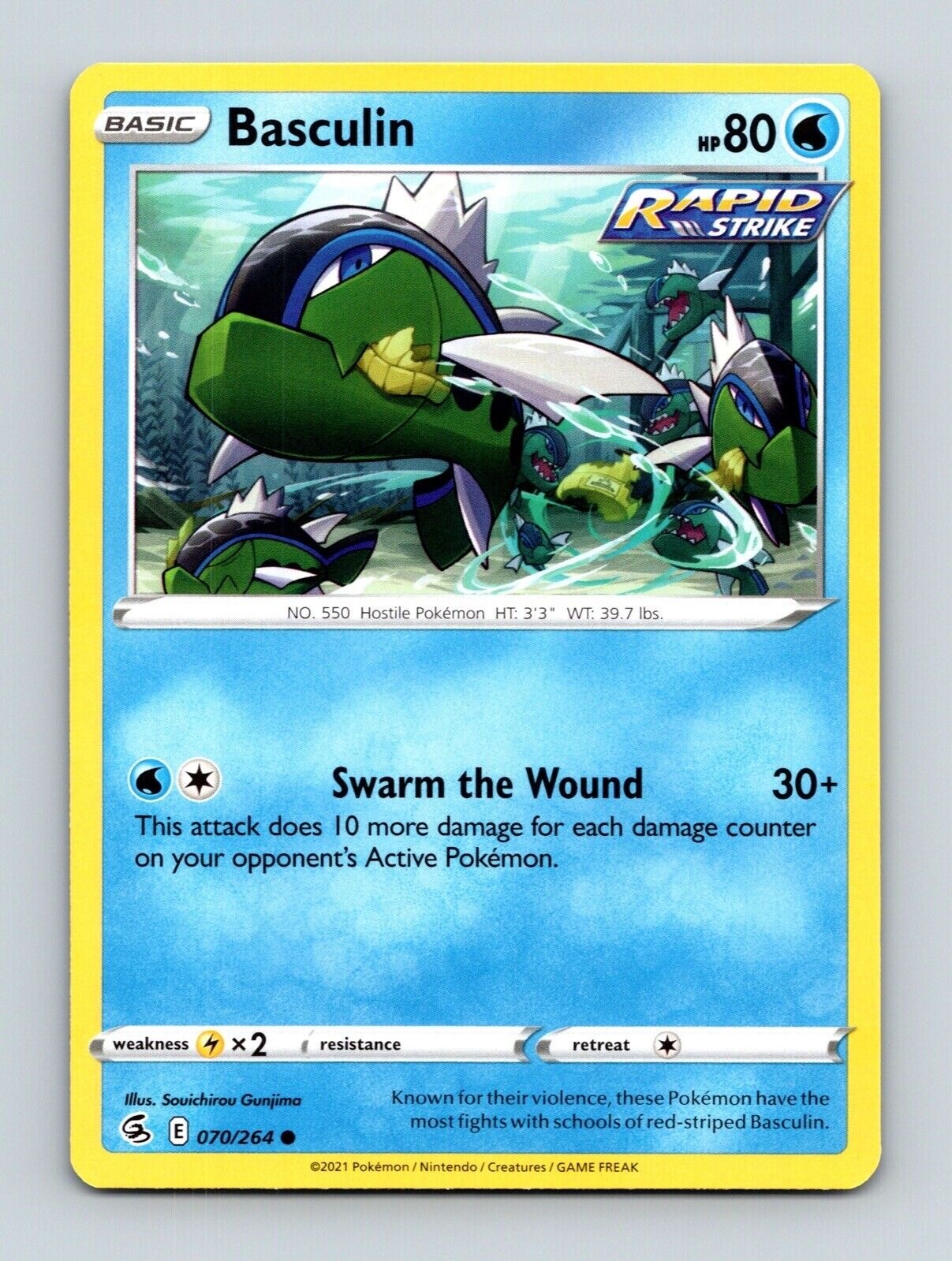 Basculin 070/264 Regular Common Fusion Strike Pokemon Trading Card TCG ...