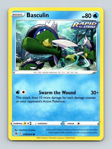Basculin 070/264 Regular Common Fusion Strike Pokemon Trading Card TCG ...