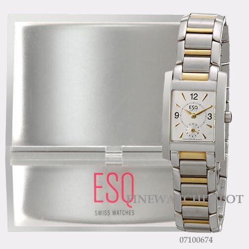 Authentic Ladies ESQ Swiss Stainless Steel Two Tone White Dial Watch ...