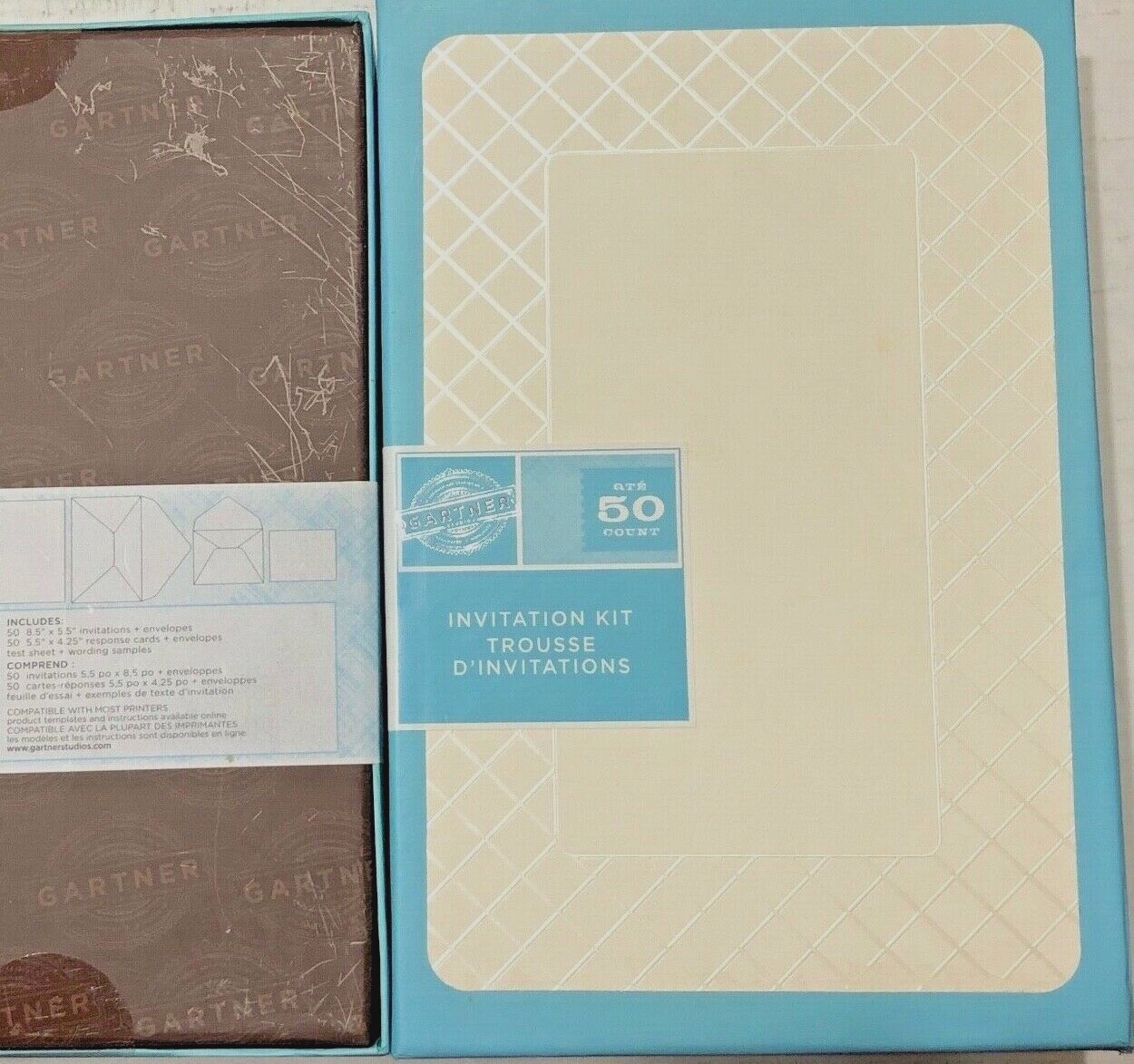 50 Count Gartner Ivory Diamond Border Printable Wedding Invitations ...