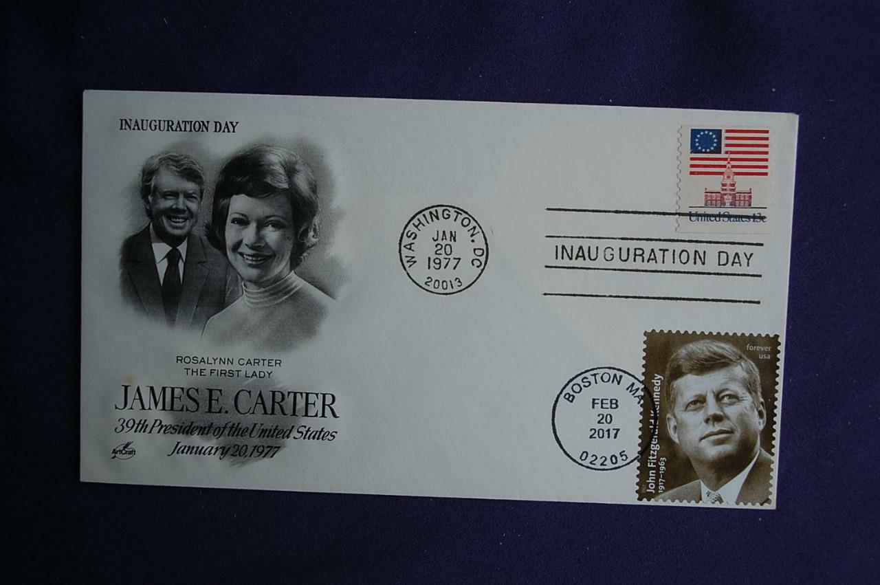 1977 Jimmy Carter Inaugural Event & JFK 49c Stamp FDC Artcraft Sc#5175 ...