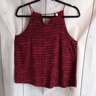 RVCA | Two-Tone Burst Design High-Neck Low Open V-Back Tank Top Medium ...