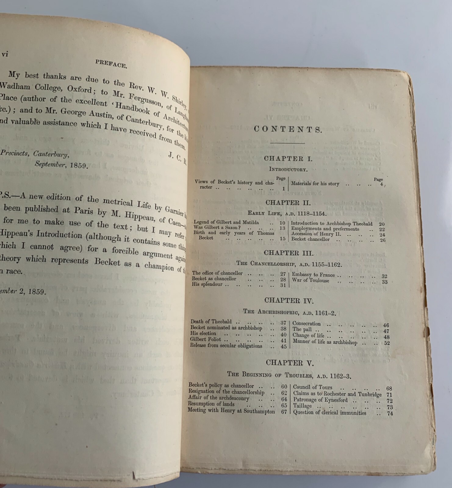 BECKET Archbishop of Canterbury 1859 SIGNED James Craigie Robertson HIS ...