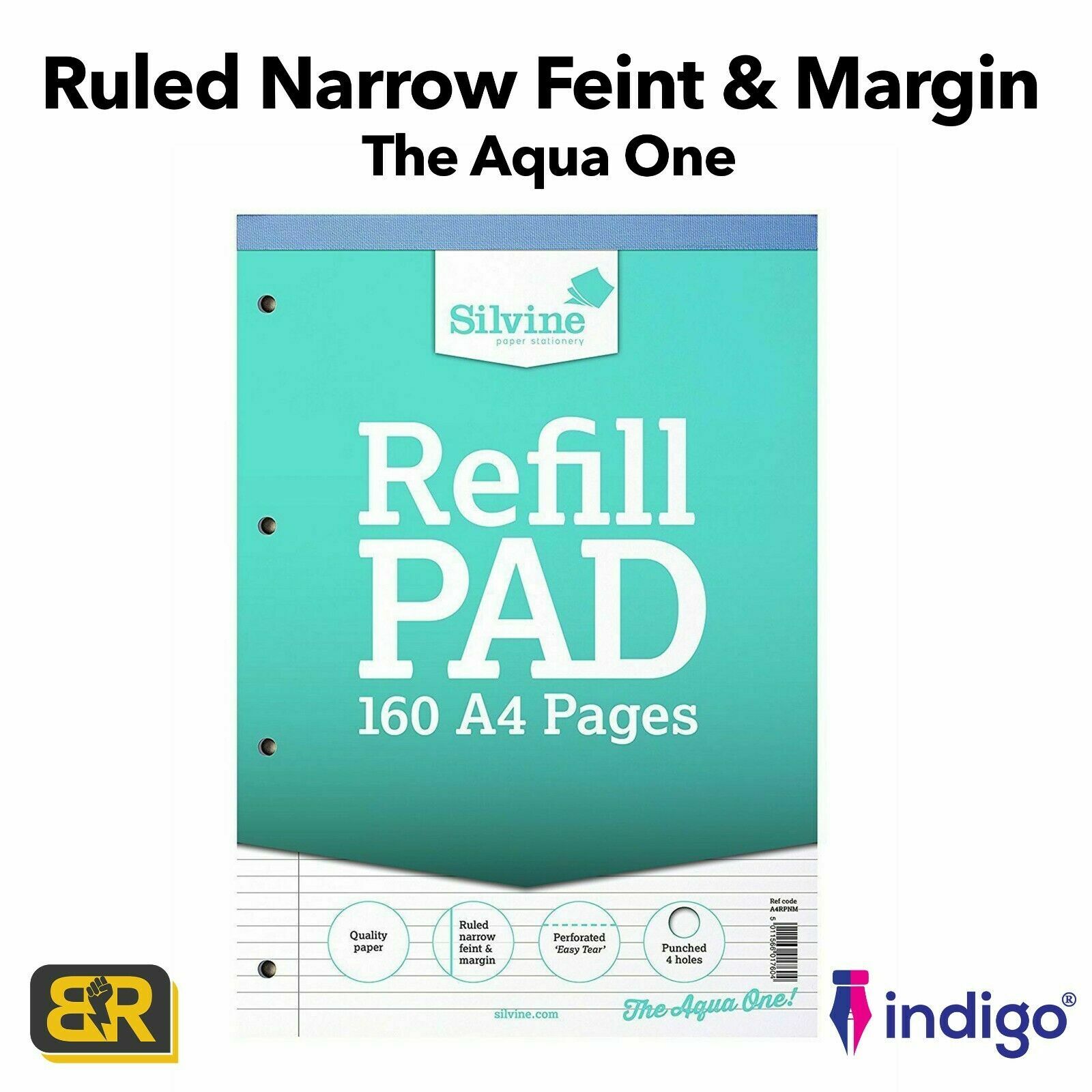 Silvine 2 x A4 Refill Pad 160 Pages Ruled Feint / Squared / Plain Paper ...