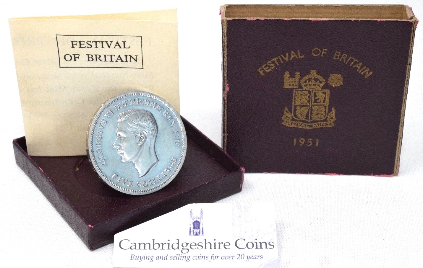 1951 Festival of Britain Crown PURPLE BOX Uncirculated Coin UNC 5 ...