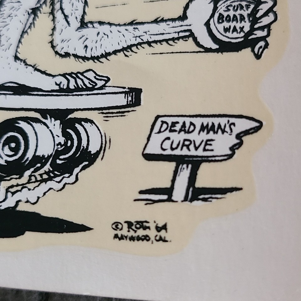 NOS 1960's Ed Big Daddy Roth Sidewalk Surfer Decal Hot Rod Kustom Rat ...