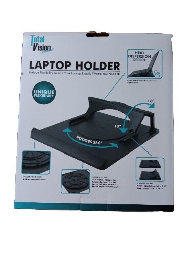 Total Vision LAPTOP HOLDER Rotates 360 Degree Angle 10-16 Degrees ...