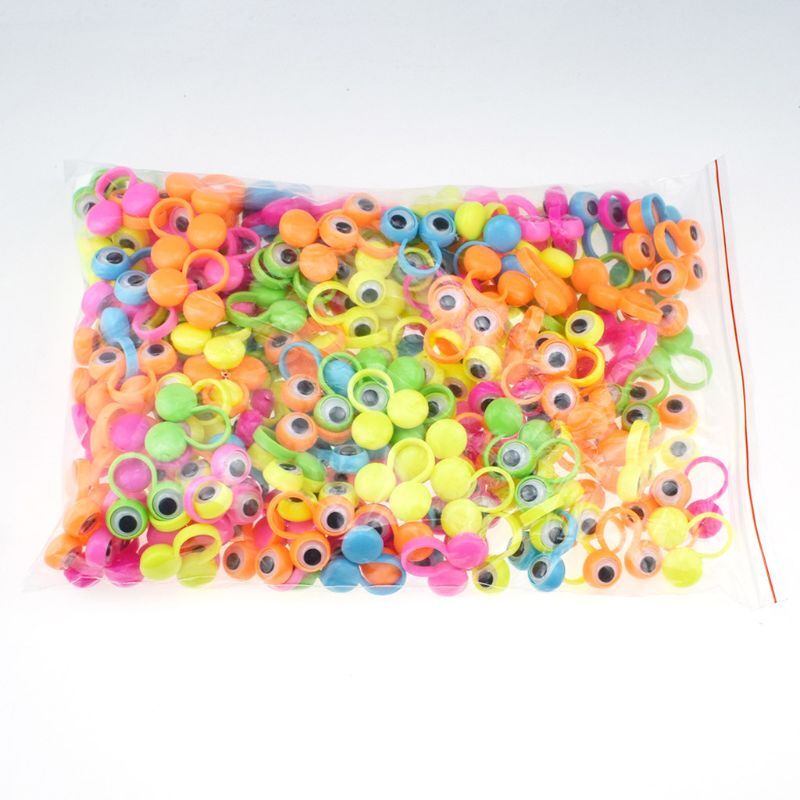 50x/Set Novelty Cartoon Rings Funny Eyeball Knuckles Googly Eyes Rings ...