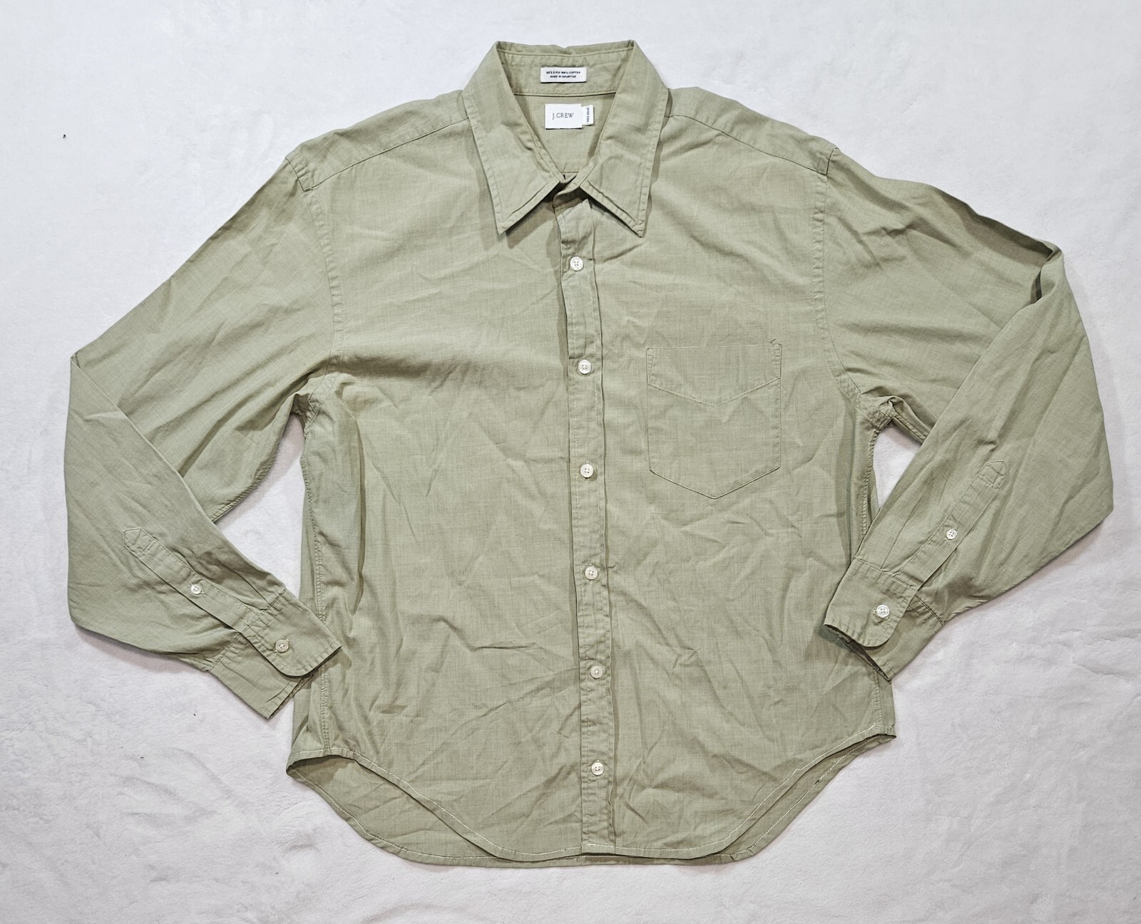 J. Crew Mens Medium 100% Cotton Sage Green Button Up Shirt | eBay