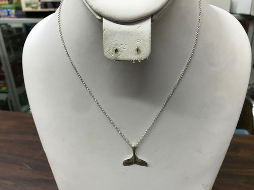 sterling silver whale tail pendant on 18 inch necklace | eBay