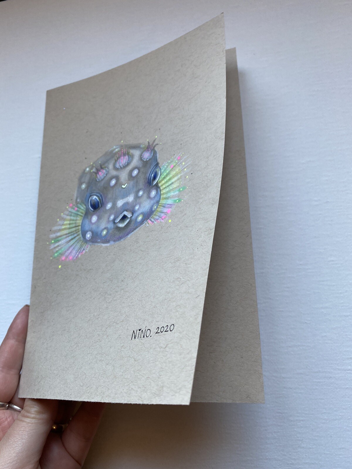 original drawing signed, “cute Fish” Size 6x9” | eBay