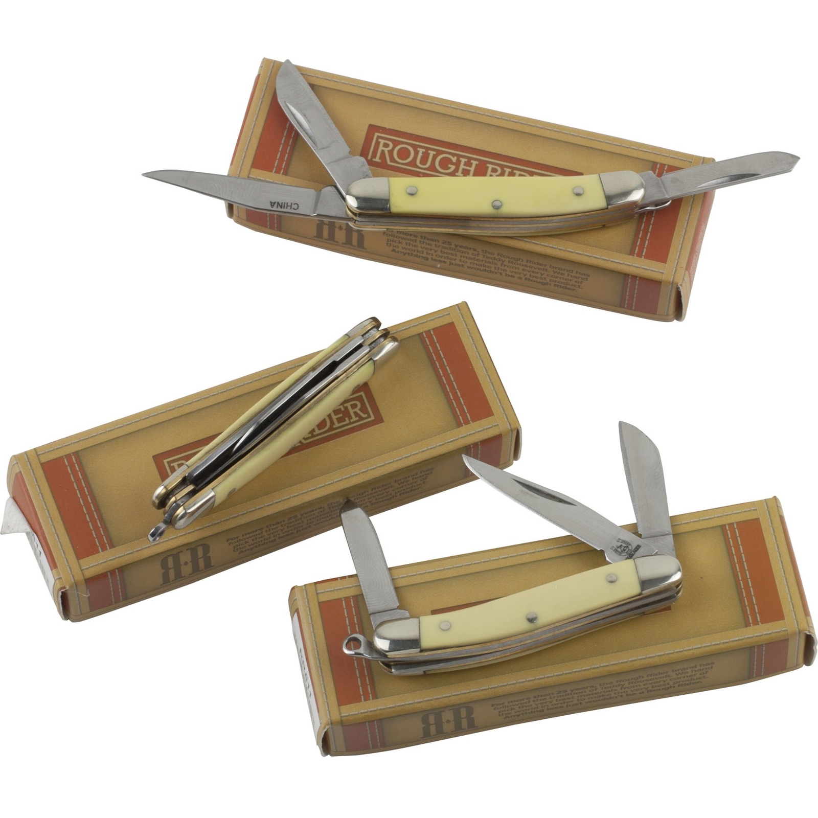 Rough Rider Yellow Smooth Bone Tiny Mini Stockman Pocket Knife RR811 ...