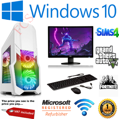 ULTRA FAST i3 i5 i7 Desktop Gaming Computer PC 2TB 16GB RAM GTX 1660 ...