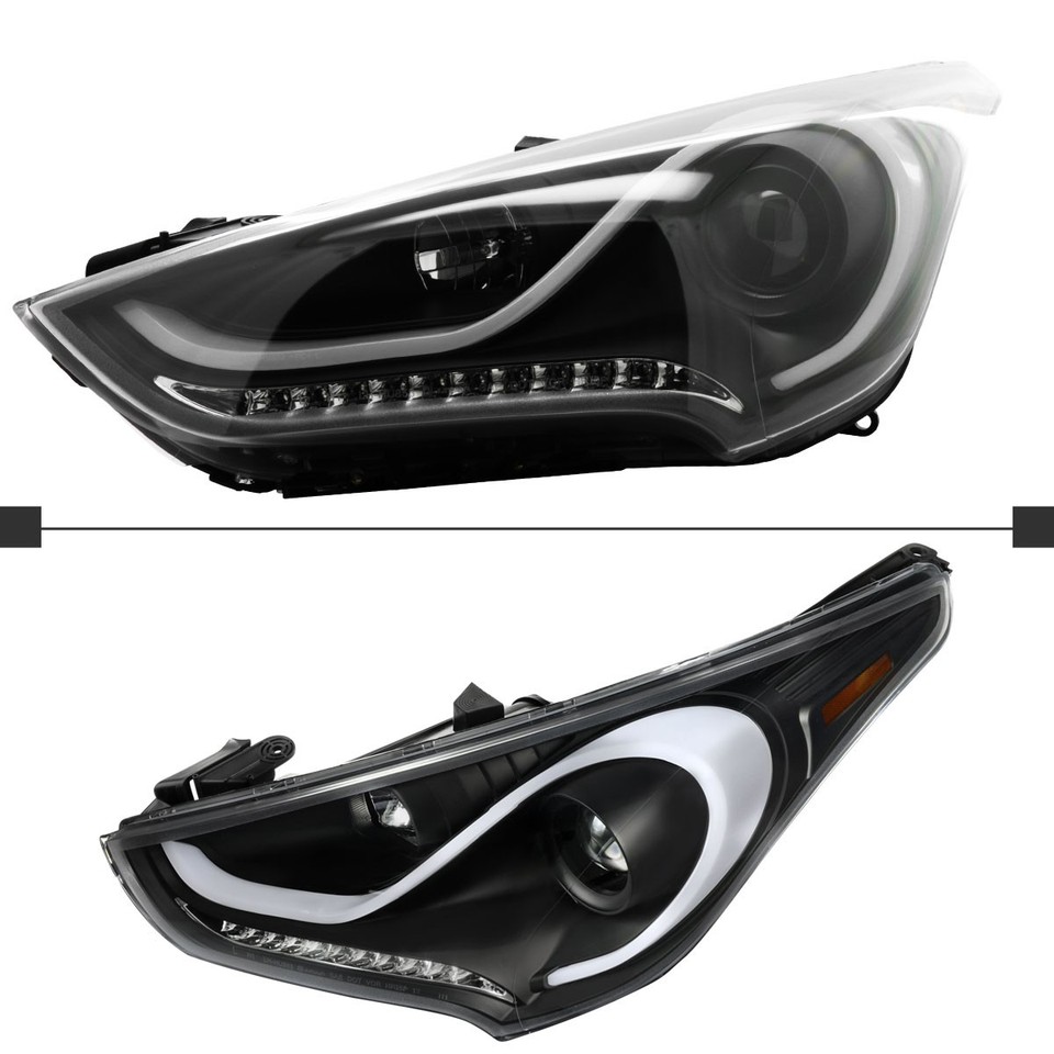 Black Projector Headlights Fits 2012-2017 Hyundai Veloster w/ LED ...