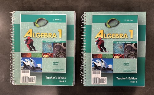 BJU Algebra 1 (2nd Ed) Teachers Edition Books 1 & 2 Christian Schools ...
