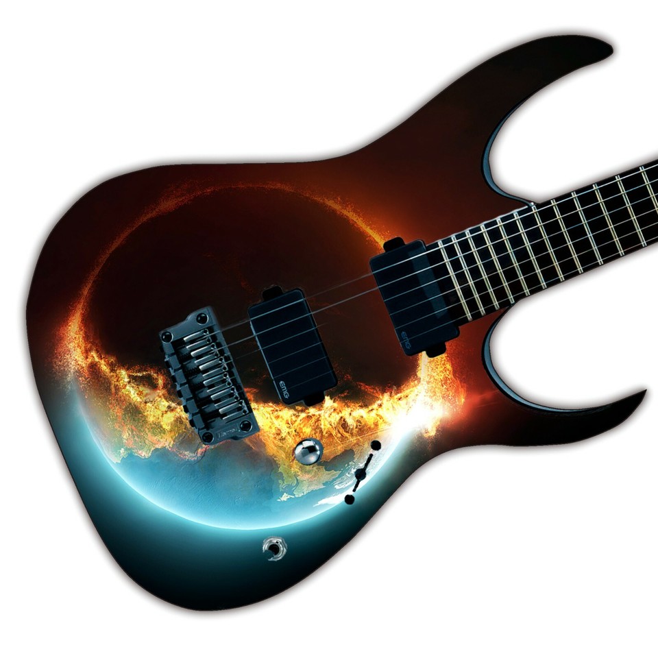 Guitar,Bass,Acoustic Skin Wrap Laminated Vinyl Decal Sticker World on ...