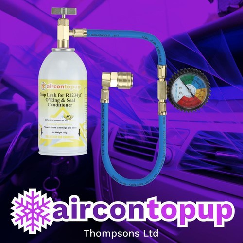 Car Aircon AC R1234yf Compatible Refill Regas Leak Fix Sealer x1+Hose ...