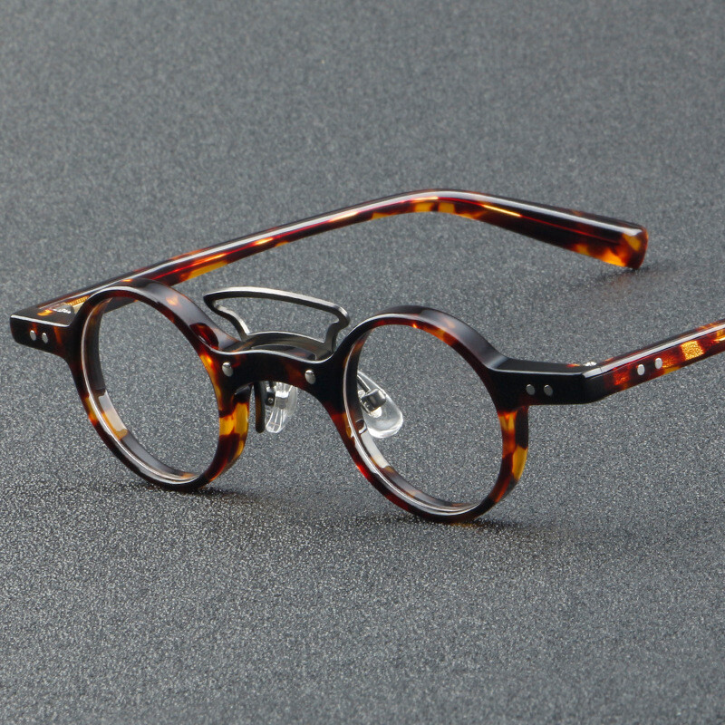 Luxury Acetate Design Eyeglass Frames Round Retro Spectacles Japanese ...
