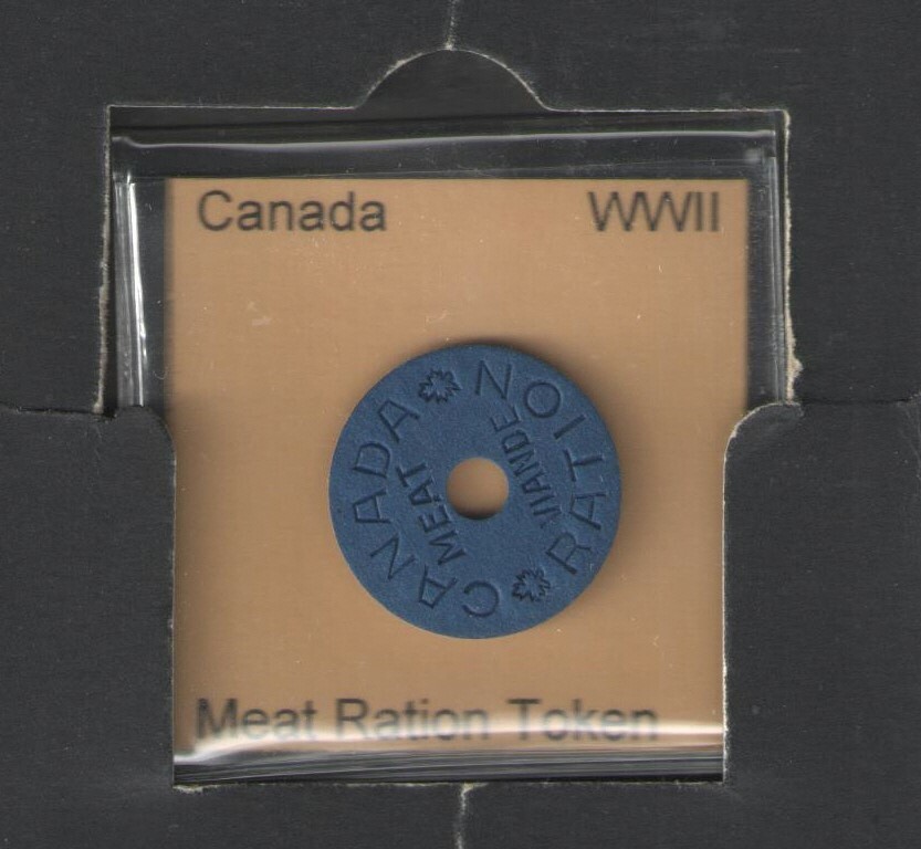 WW II CANADA MEAT RATION TOKEN { VIANDE } BLUE { UNCIRCULATED } | eBay