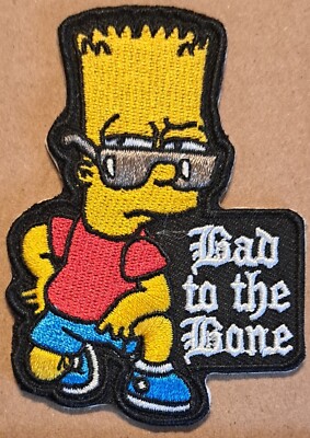 The Simpsons Bart Simpson Bad to the Bone embroidered Iron on patch | eBay