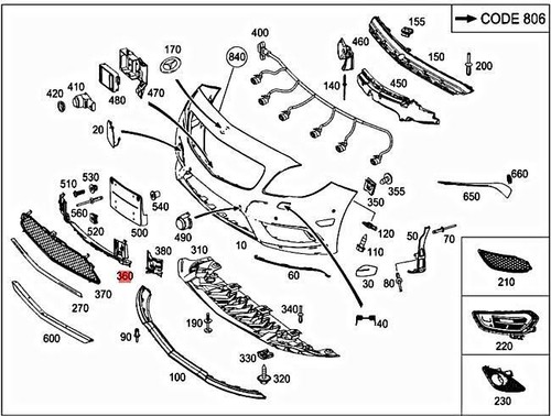 Genuine MERCEDES C117 X117 CLA Coupe C117 Cover bumper area 1178852522 ...