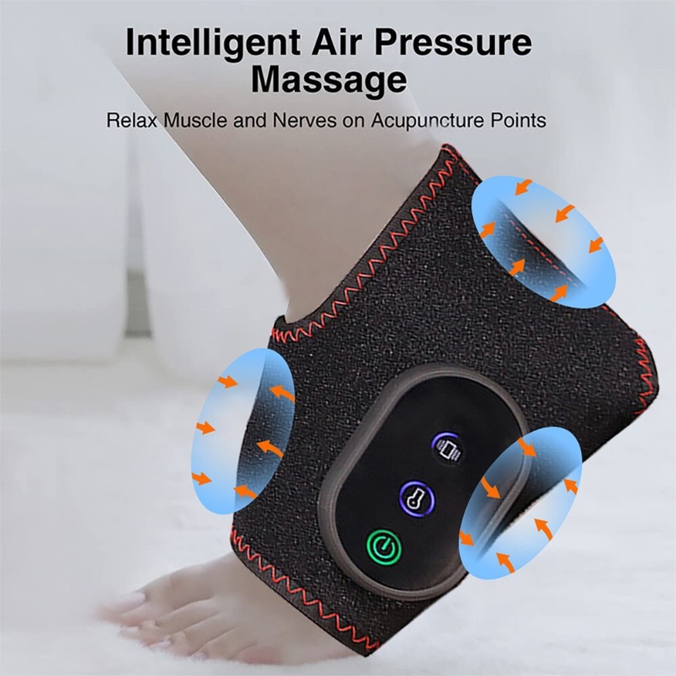 Pair Electric Foot Ankle Massager Pain Relief 3 Modes Vibration Hot ...