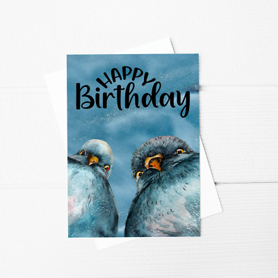 Happy Birthday Pigeon A5 Greeting Card, Birthday Card, Funny, Cute ...