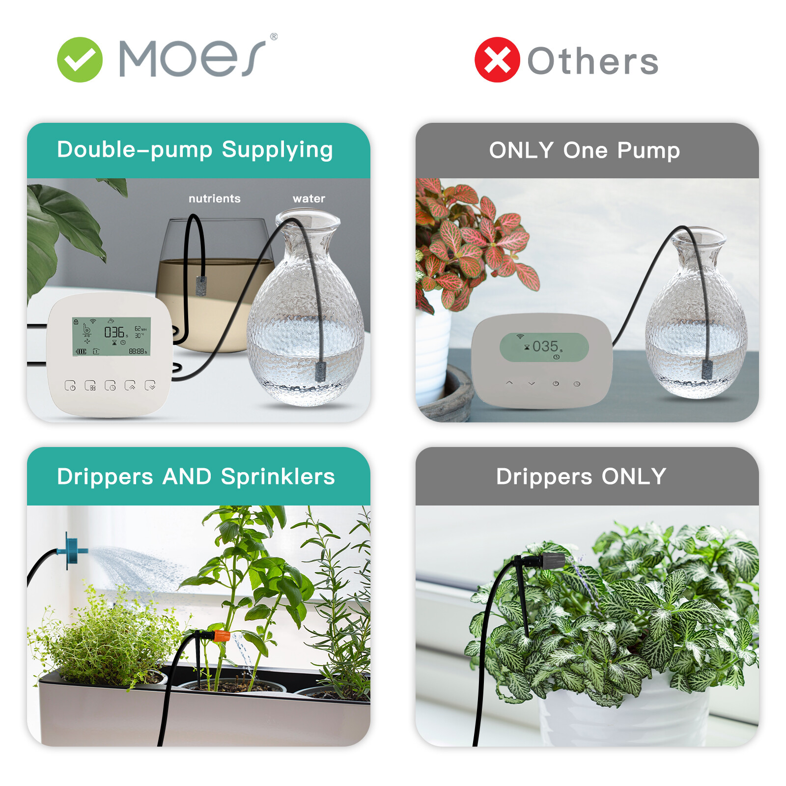 MOES WiFi Smart Automatic Drip Irrigation Watering System Timer Alex ...