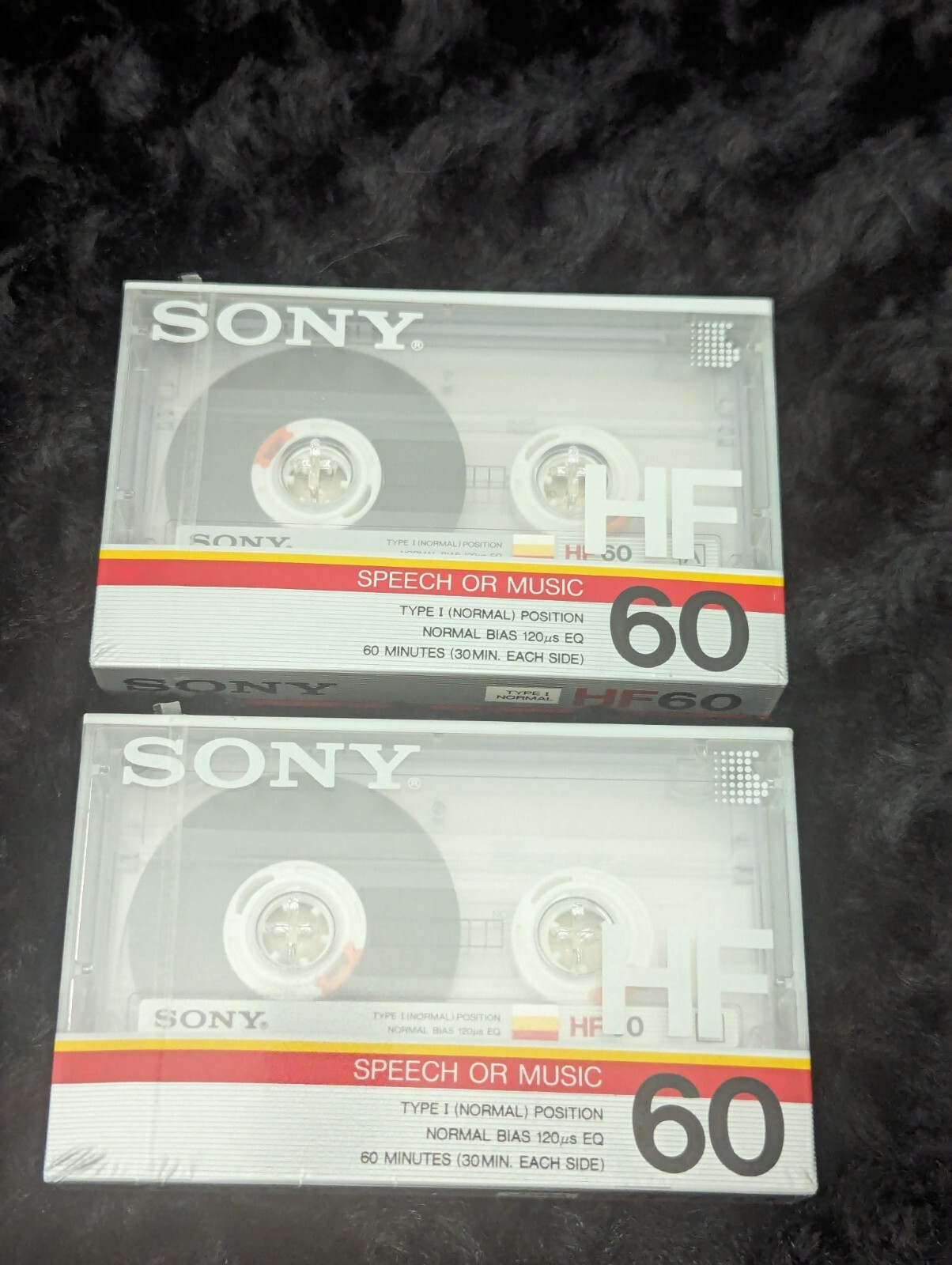 Lot of 2 New Sealed SONY HF 60 Minute Blank AUDIO CASSETTE TAPES Normal ...