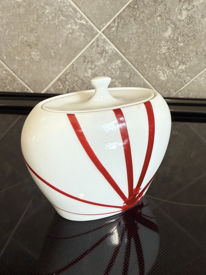 Mikasa Pure Red Sugar Bowl SL134-289 Vintage Fine Portugal Cookware ...