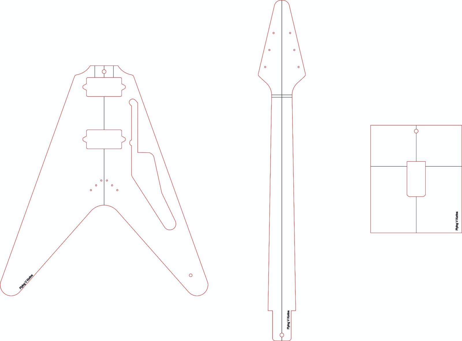 Flying V template files vector DXF CDR PDF | Grelly USA