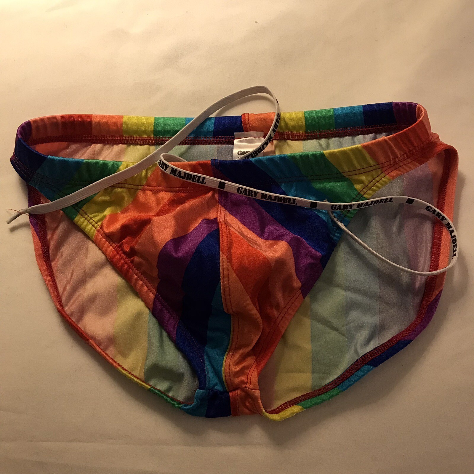 Gary Majdell Men's Rainbow Swim Briefs Drawstring Sz S/P | eBay