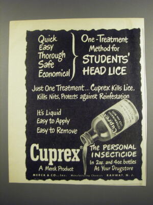 1949 Merck Cuprex Lice Treatment Ad - Quick easy thorough safe ...