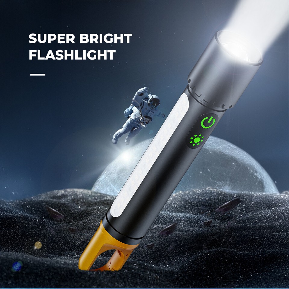Powerful LED ALUMINIUM BODY ADJUSTABLE BEAM TORCH FLASH LIGHT TOUGH ...