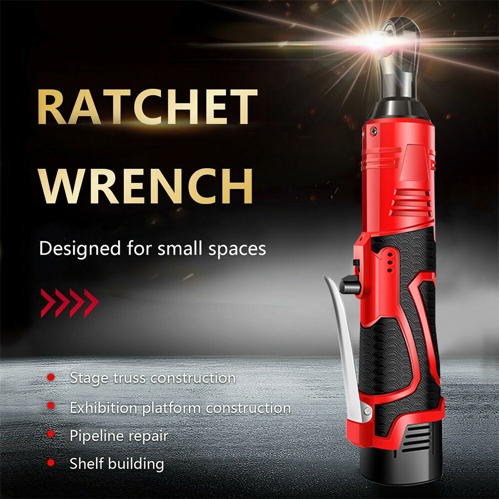 18V 3/8'' Cordless Ratchet 2 Battery Drive Impact Wrench Set Right ...