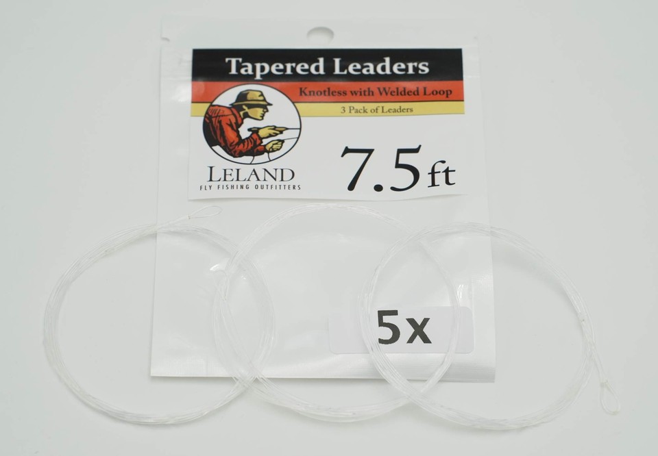 Leland Fly Fishing Welded Loop Mono Tapered Leaders for Fly Fishing (3 ...