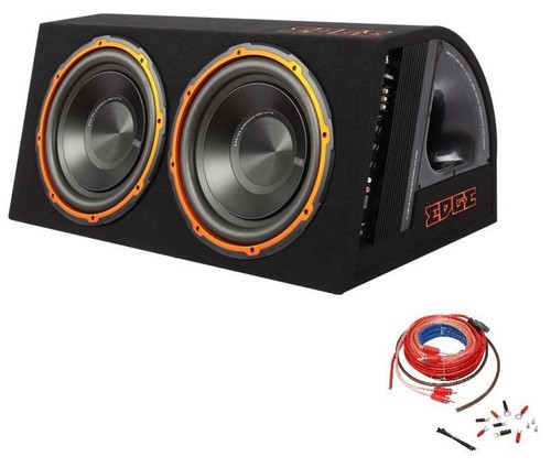 EDGE 12in 1800w MAX Twin Active Car Audio Bass Box Subwoofer Enclosure ...