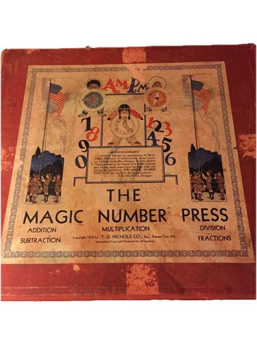 The Magic Number Press Game 1933 Vintage Stamps Math Game TG Nicols Co ...