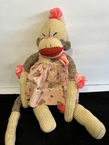 Vintage Sock Monkey Pink Dress Measures 23” SUPER CUTE ! | eBay