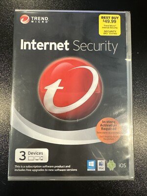 Trend Micro Internet Security 3 Devices 2014 Brand New Sealed w/Product ...