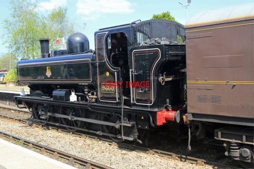 PHOTO GWR CLASS '5700' 0-6-0 PANNIER TANK 9600 AT REST STRATFORD UPON ...